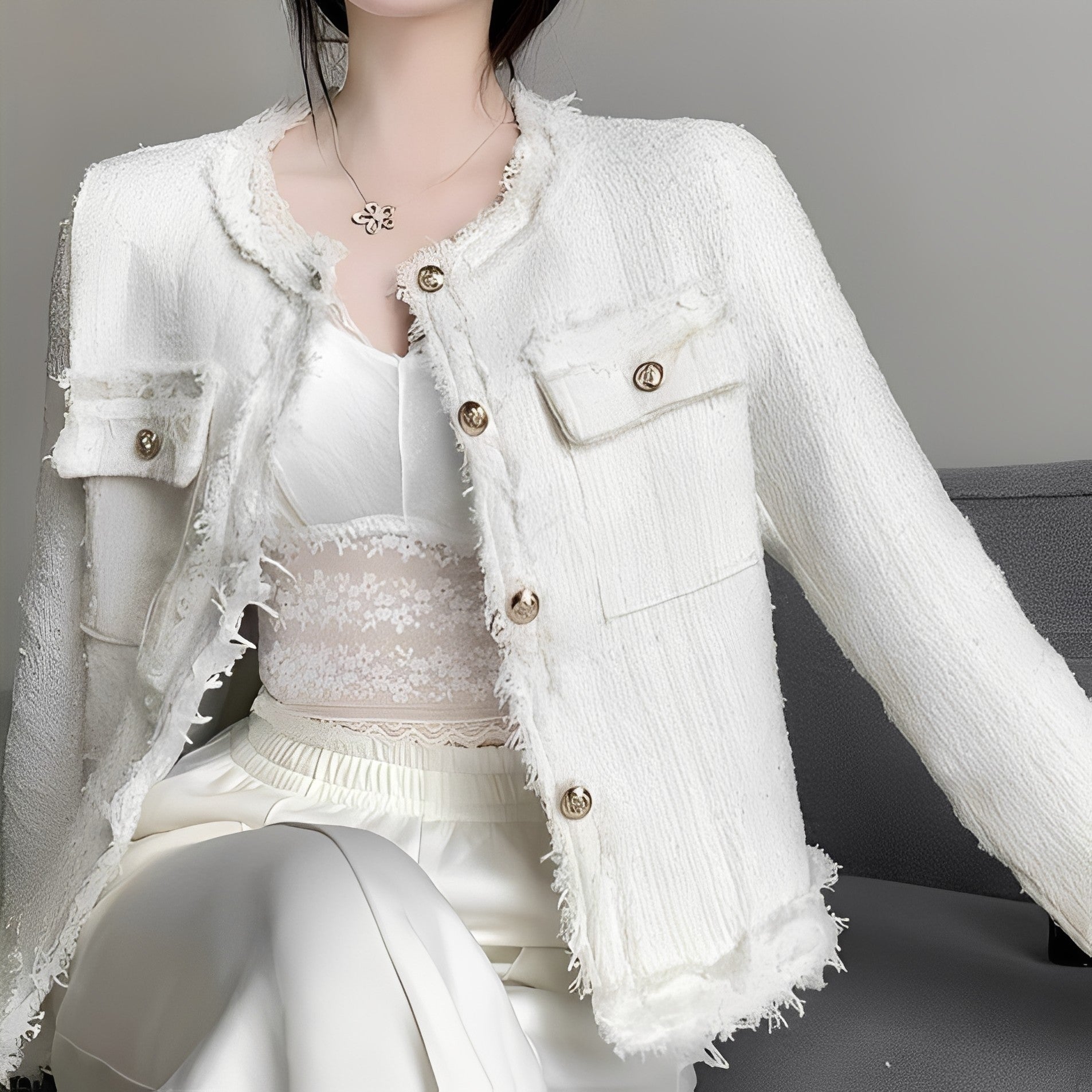 Rexanne - Veste chic et courte avec poches pour femmes – Monaco-mode.fr