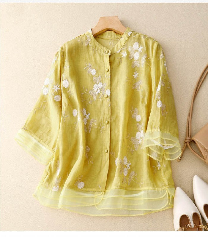 Eloise - Chemisier chic avec broderies élégantes – Monaco-mode.fr